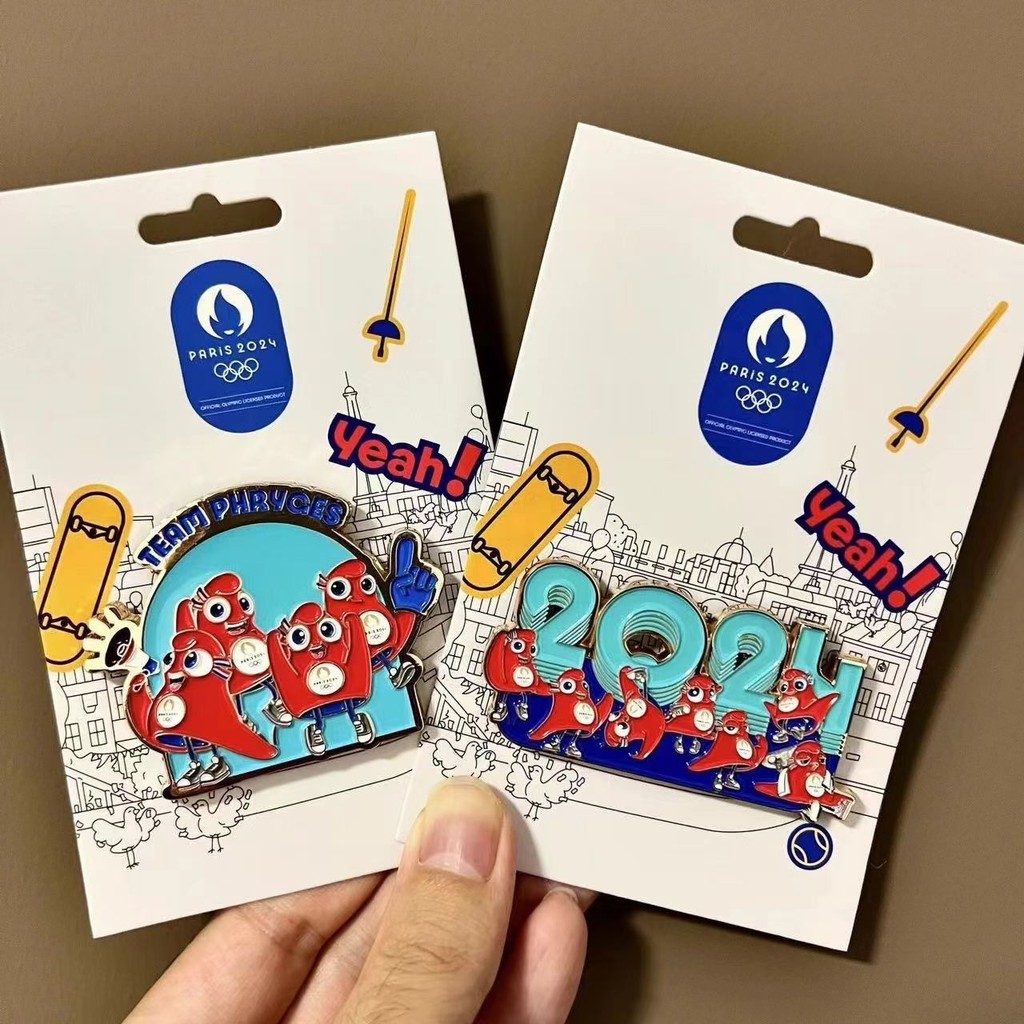 2024 Paris Olympic Games souvenir mascot embossed refrigerator magnet ...