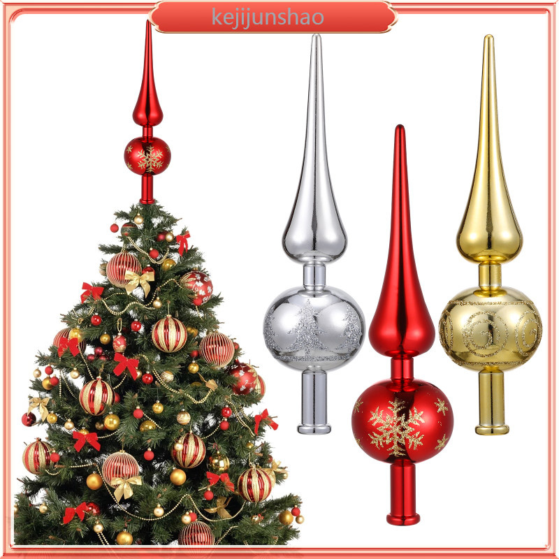3 Pcs Christmas Decorations Outdoor Red Tree Vintage Finial Topper Star ...