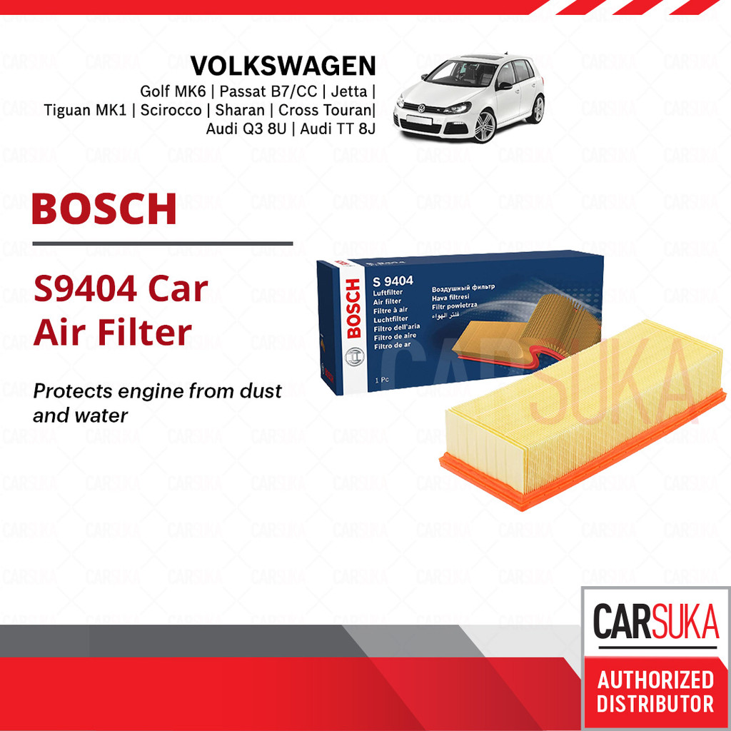 Bosch S9404 Air Filter for Volkswagen VW Golf Mk6, Passat B7/CC, Jetta ...