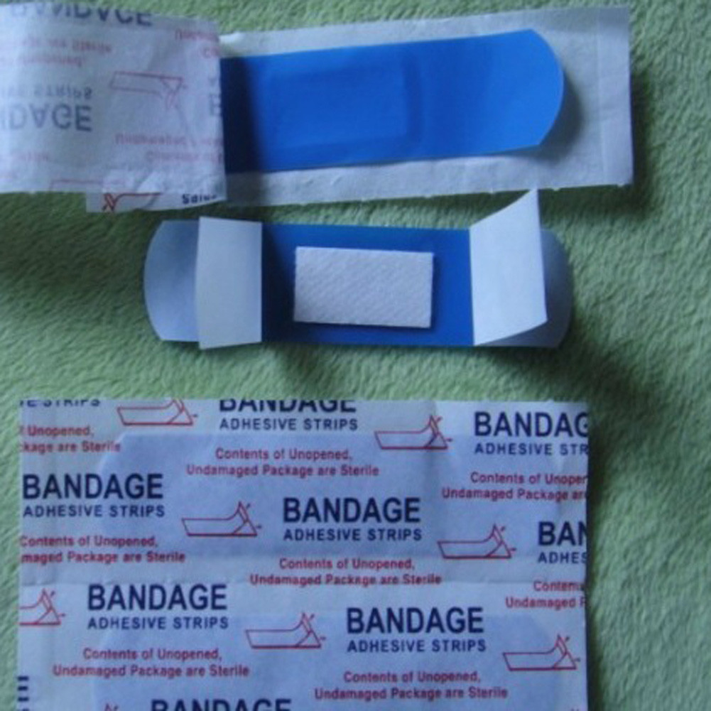100pcs Waterproof Band Aid Blue Metal Detectable Bandage For Wounds ...