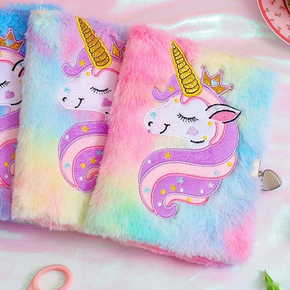 AROMA Unicorn Plush Notebook Office Supplies Kawaii Journal Book ...