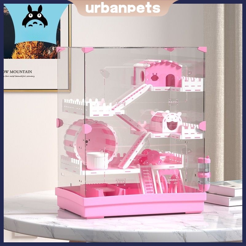 Transparent Hamster Cage Acrylic Basic Cage for Small Hamsters-Clear ...