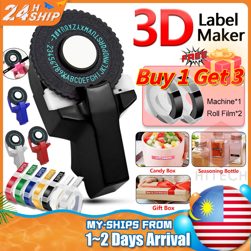 Multicolor Manual Label Maker Sticker Nama Dymo 3D Embossing Sticker Printer MoTEX Label Printer ...
