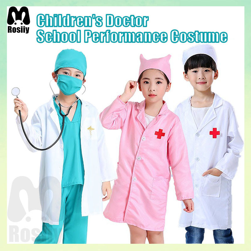Malaysia Spot Doctor Costume Kids - Pretend Play Pink Surgical Scrub ...