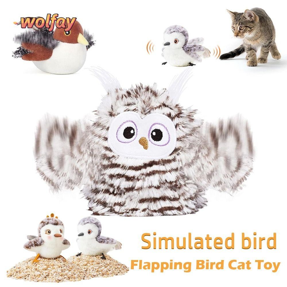 YOLANDA Flapping Bird Sparrow Cat Toy, Hangable Rechargeable ...