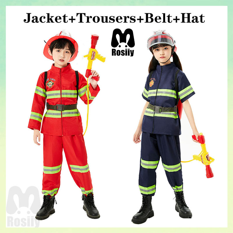 Fireman Costume for Kids Boy Cosplay Costumes Children Uniform ...