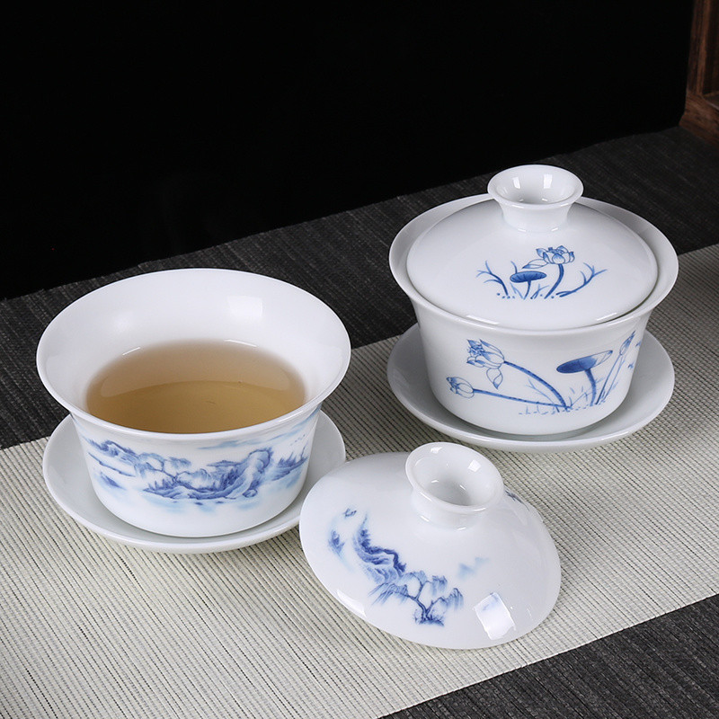 1684 Membeli semula Teh Kung Fu Brewing Gaiwan Cawan Teh Gaiwan Tunggal ...