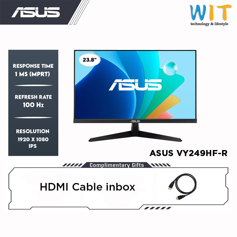 ASUS VY249HF-R EyeCare Gaming Monitor - 23.8" /1ms MPRT /FHD /100Hz ...