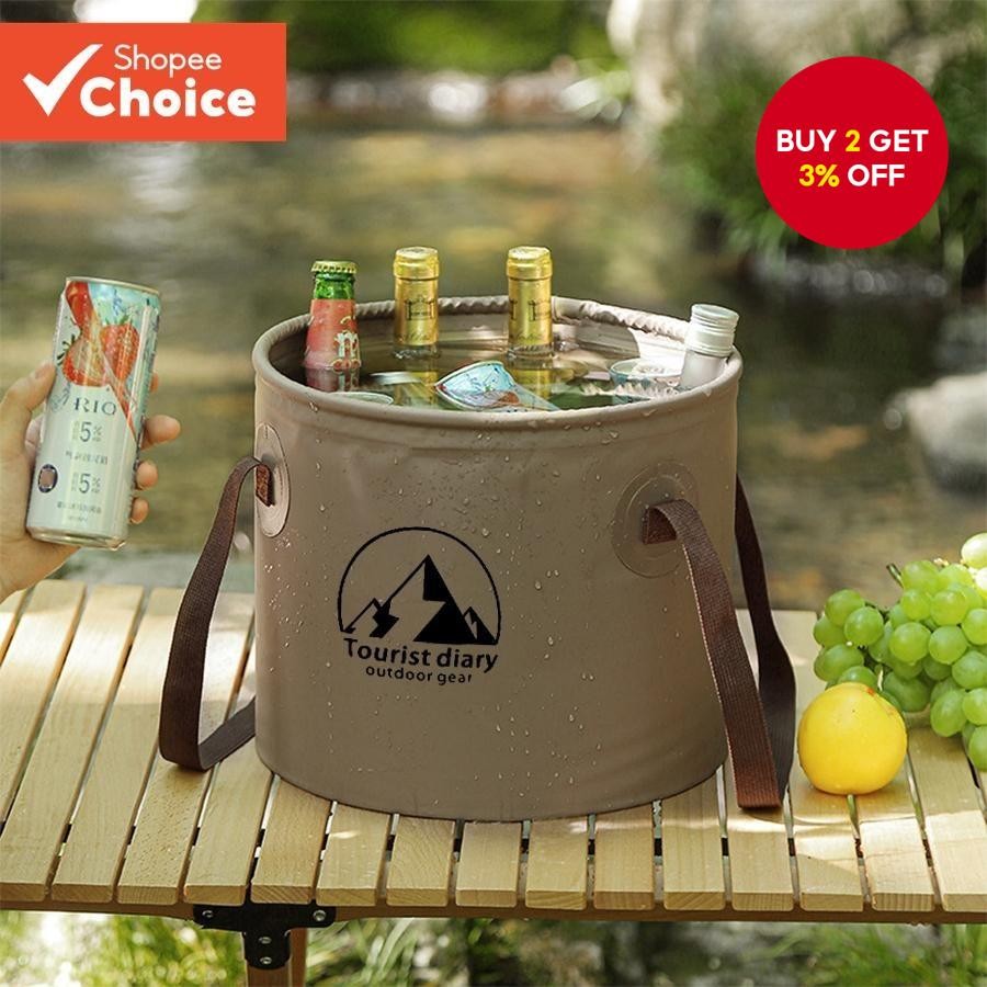 1PC Portable Outdoor Foldable Bucket 10-20L Travel Fighting Bucket ...