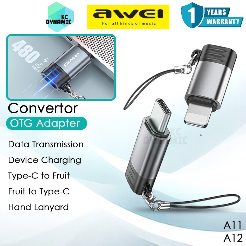 Awei A11 Convertor Adapter Data Transimission Awei A12 Type-C Converter ...