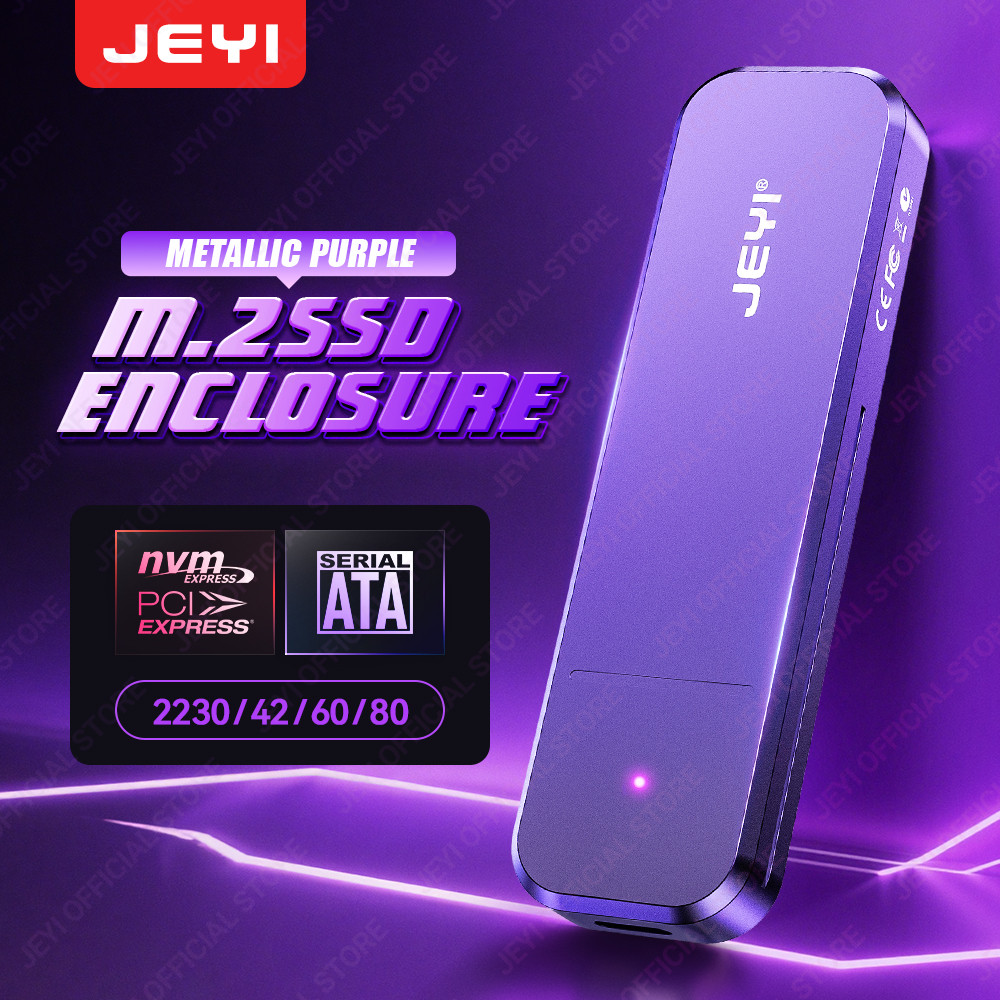 JEYI M.2 SSD Aluminum Enclosure with NVMe/SATA Dual-Protocol support ...