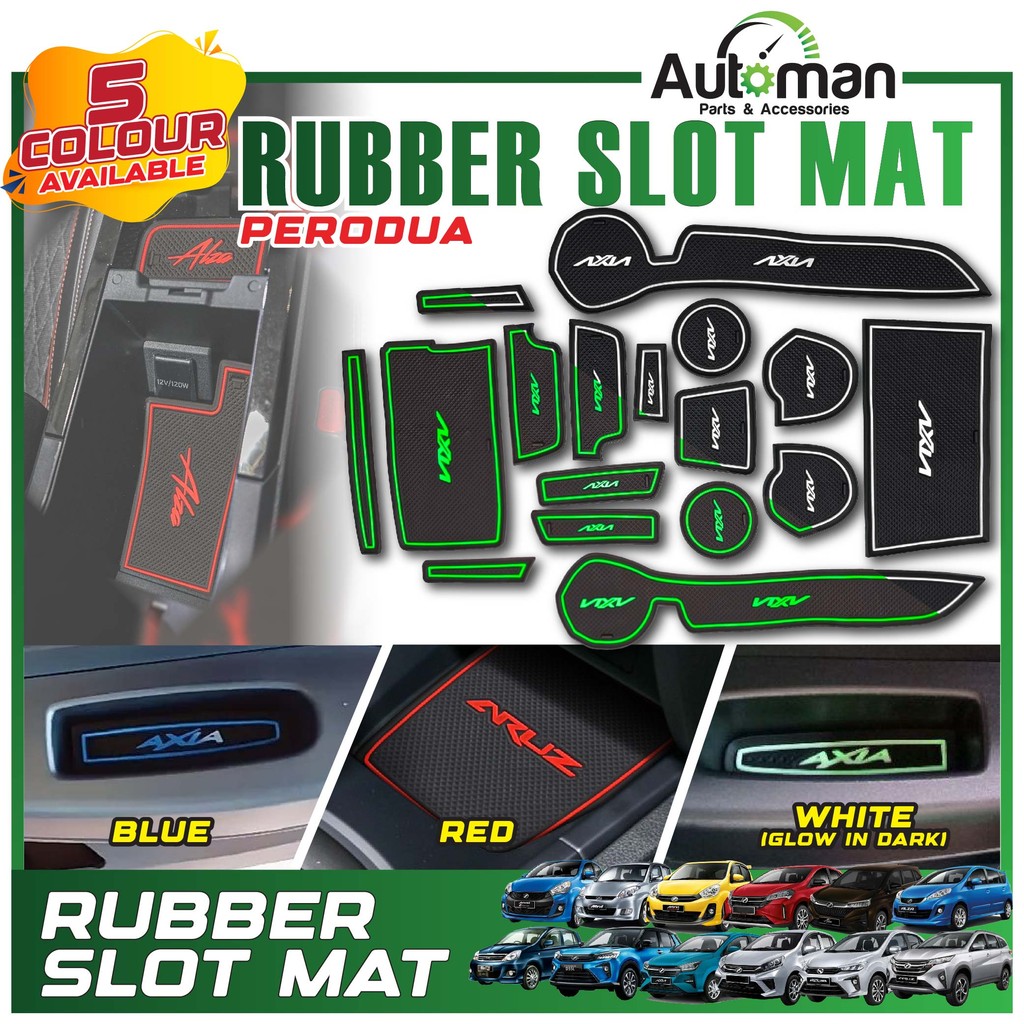 Silicone Rubber Slot Mat Karpet Perodua Aruz Myvi Bezza Viva Axia Alza ...