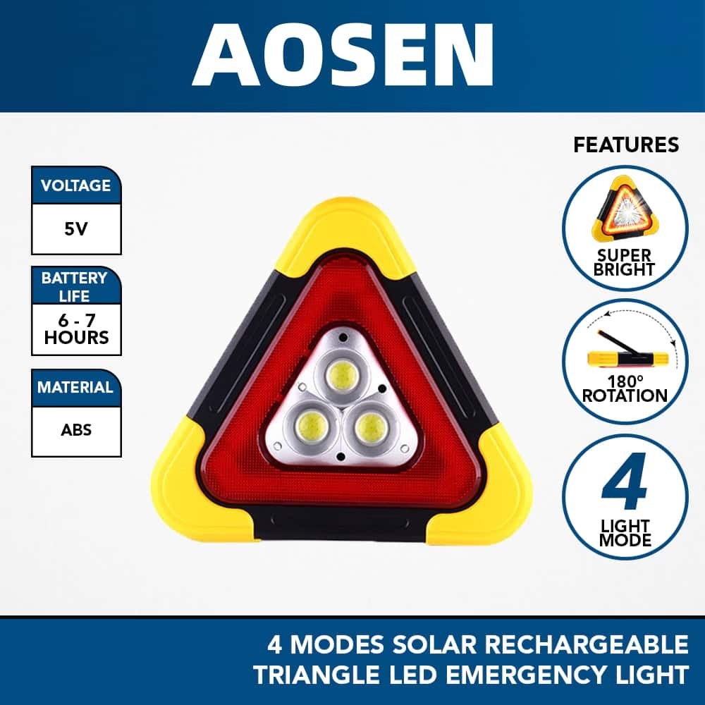 4 Modes Solar Rechargeable Triangle LED Emergency Light 3 Light Bulb ...