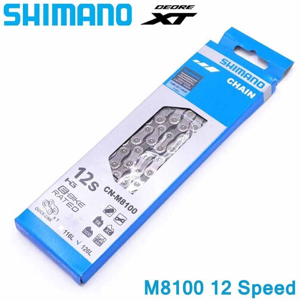1X Shimano DEORE XT 12 Speed Chain CN-M8100 MTB E-Bike Chains 126 Links ...