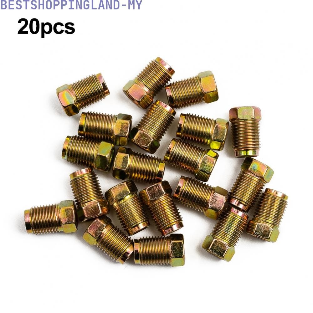 20PCS 3/16 Brake Line Pipe Fittings Metric Male End Union Tube Nuts M10 ...
