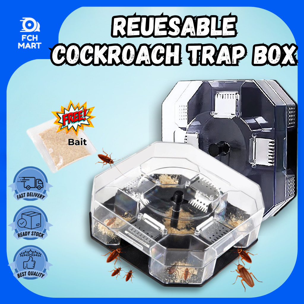Non-Toxic Insert Killer Catcher Reuseable Cockroach Trap Box Perangkap ...