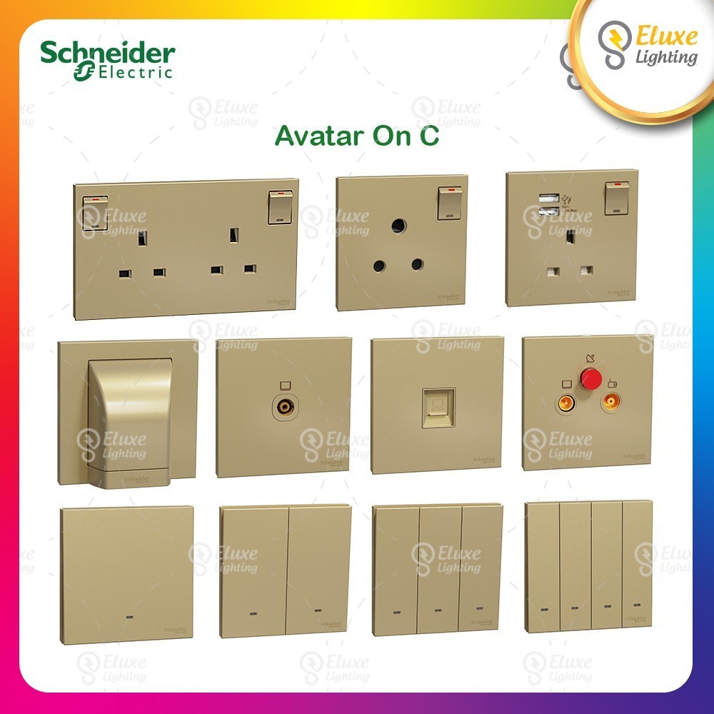 SCHNEIDER AVATARON C SERIES WINE GOLD SWITCHES & SOCKETS [FULL RANGE ...