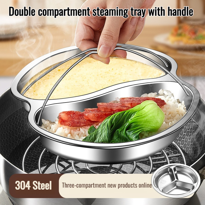 【Ship in 24H】304 Stainless Steel Multi-Purpose Steamer Tray with ...
