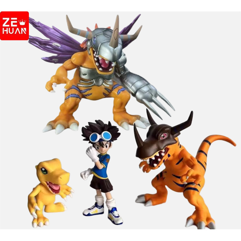 18CM Digital Monster Figure Metalgreymon greymon Yagami Taichi Agumon ...