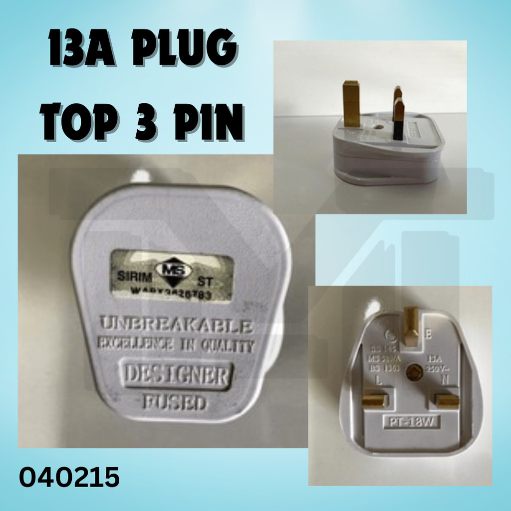 SIRIM APPROVED 13A PLUG TOP 3 PIN | Shopee Malaysia