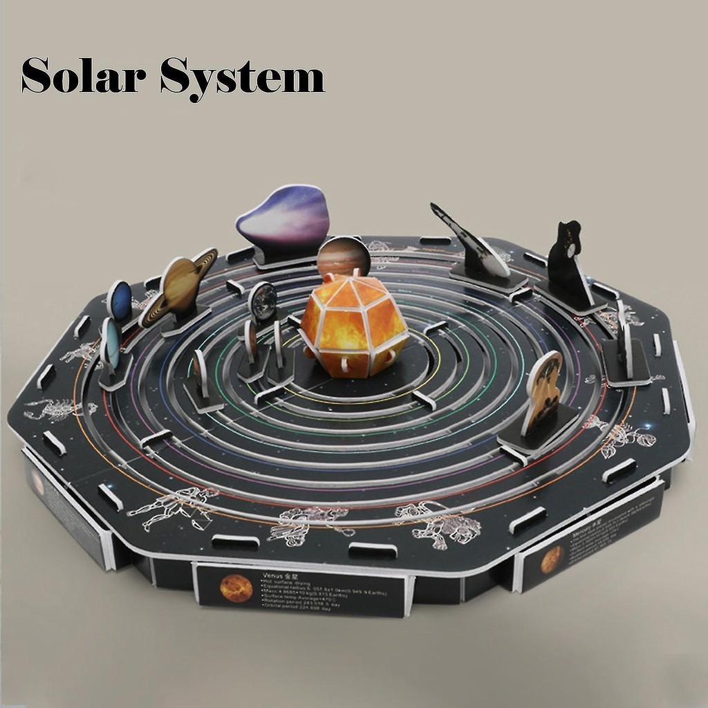 3D Puzzle Paper Model Assembled Brain Teaser Jigsaw Toys Solar System ...