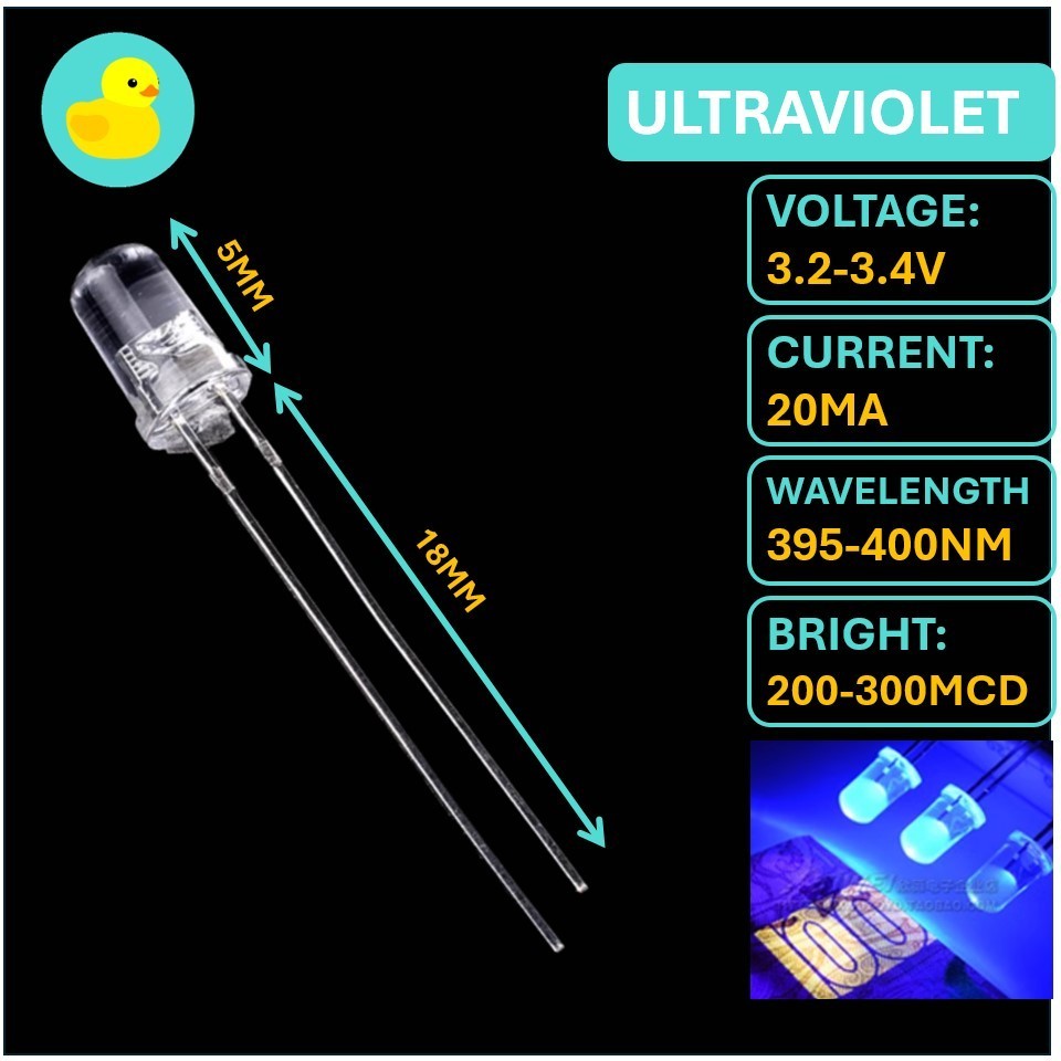 5mm Ultraviolet UV LED (395nm) | Shopee Malaysia