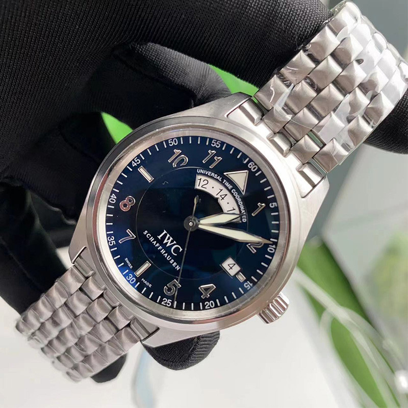 Iwc IWC 39mm Pilot Universal Time Automatic Mechanical Men's Watch ...