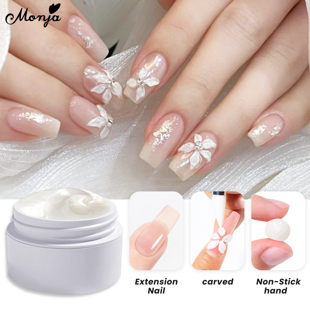 Monja 5ml 3D Sculpture Nail Art Painting Gel Pearl Shell Thread Carved ...