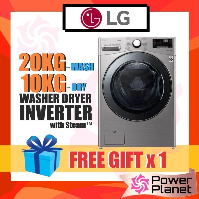 [FREE GIFT] LG 20KG/10KG Washer Dryer F2720RVTV Inverter TWIN Load Steam 20KG Washer 10KG Dry ...