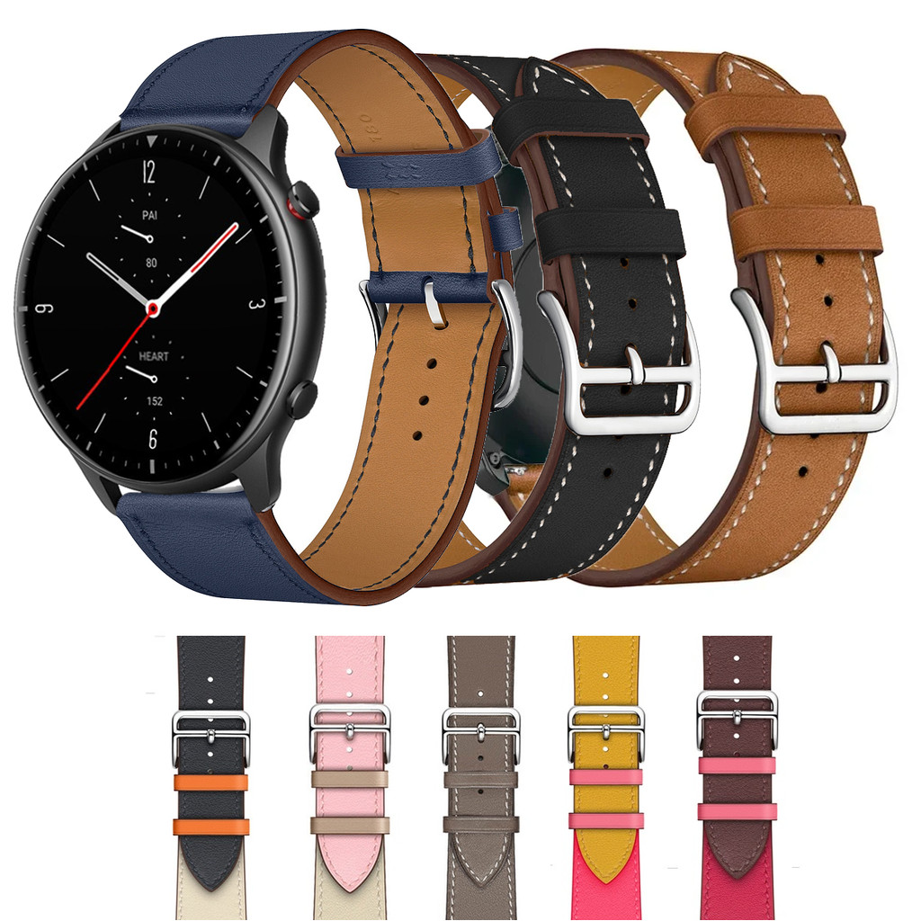 20mm 22mm Leather Strap for Huami Amazfit GTR Mini GTR3 GTR4 Pro 42mm ...
