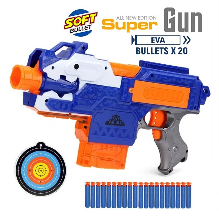 Toys Gun Soft EVA Bullet Toy Air Shooting Sniper | Mainan Pistol Peluru ...