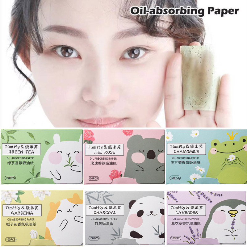 100pcs Oil Blotting Paper Facial Cleansing Oil Control Absorbing ...