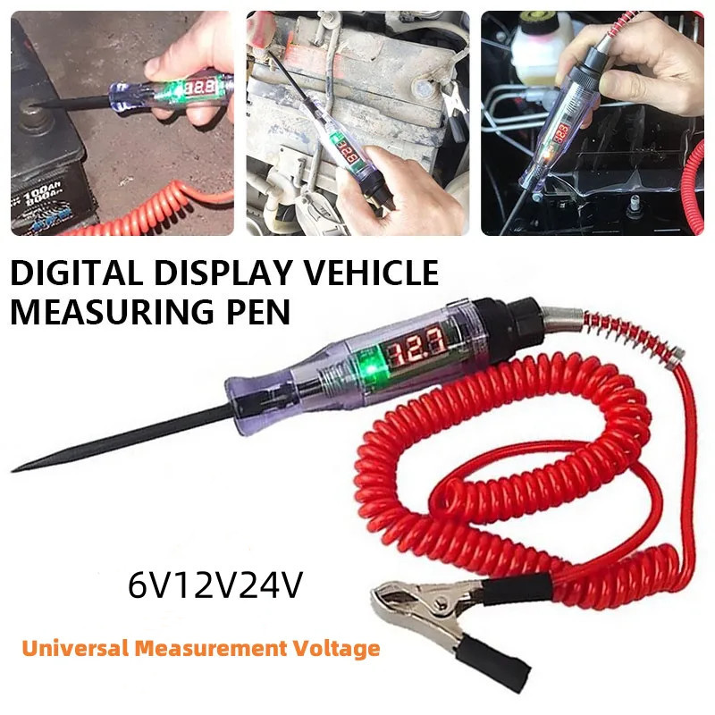 LED Digital Display Car Truck Voltage Circuit Tester Automobile Long ...