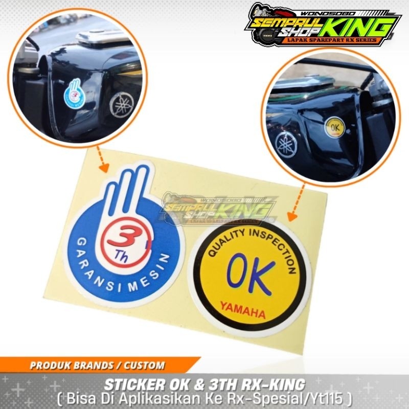 Ok logo sticker and All YAMAHA Warranty sticker Can be used for Rx king ...
