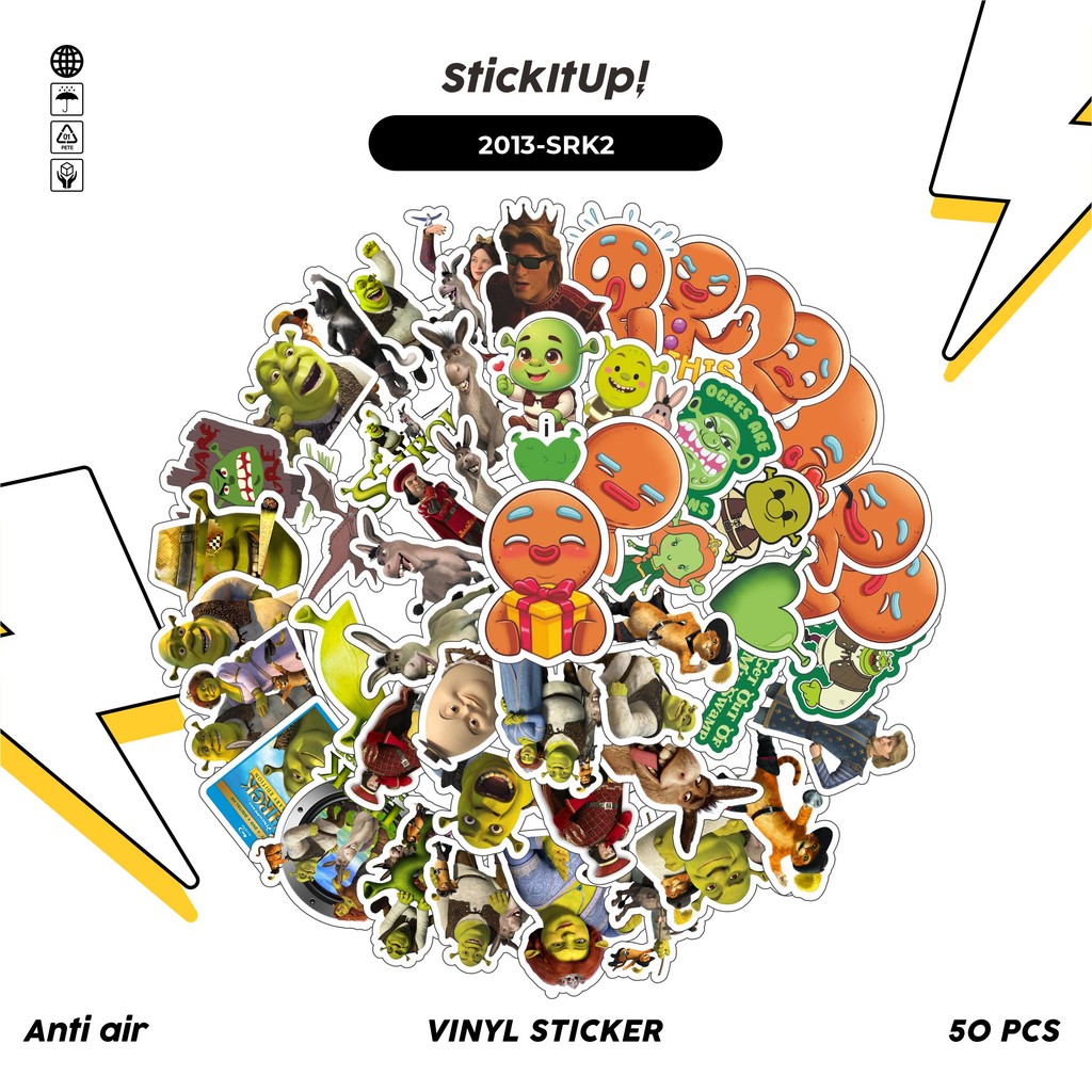 50 Pcs Sticker Pack DREAMWORKS SERIES SHREK CHAR MIX 02 Cute Aesthetic ...