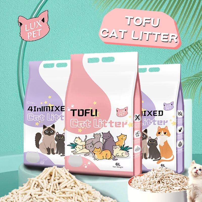 Tofu Cat Litter 6L/1.6kg - Cat Tofu Premium Super Clumping Natural ...