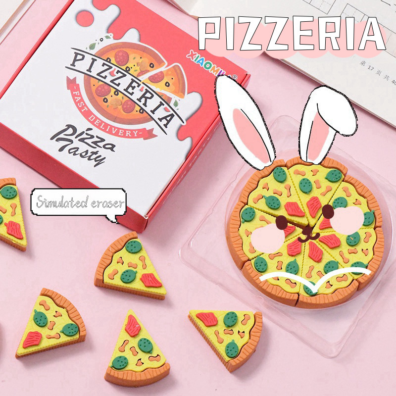 Pizza Shape Eraser Creative Simulation Stationery Student Stationery ...