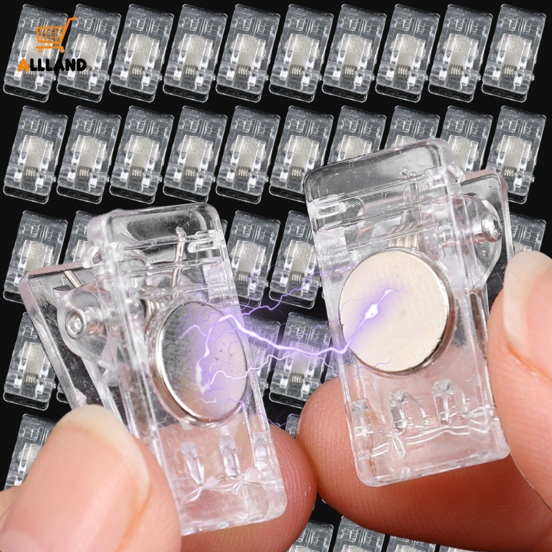 10Pcs Transparent Mini Magnetic Clips - Refrigerator Photo Message ...