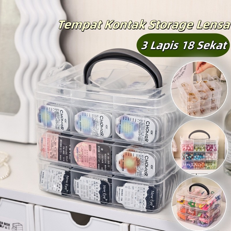 Lens Storage Contact Box / Large transparent Storage box / Multi ...