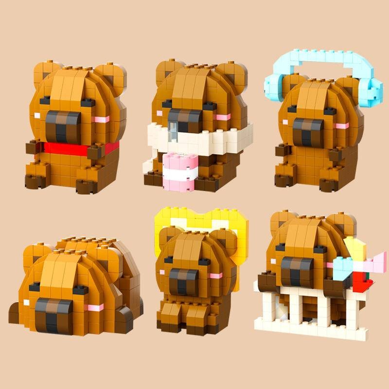1 Piece Capybara Micro Building Block Assembled 3D Model Cartoon Mini ...
