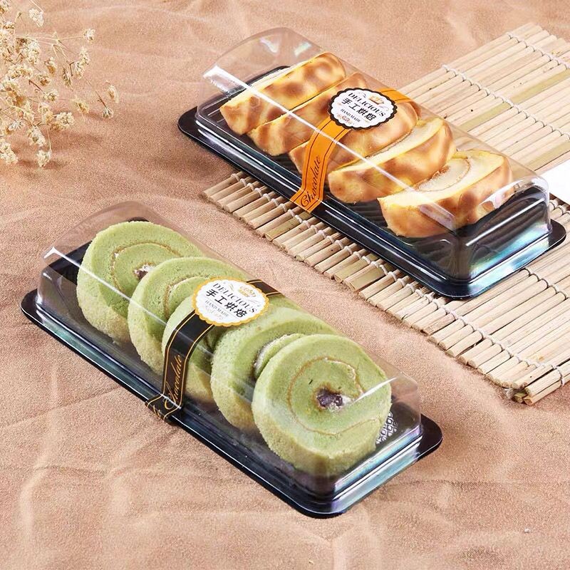 Cake Roll Packaging Box Transparent Blister Trapezoid Box Baking Cake ...