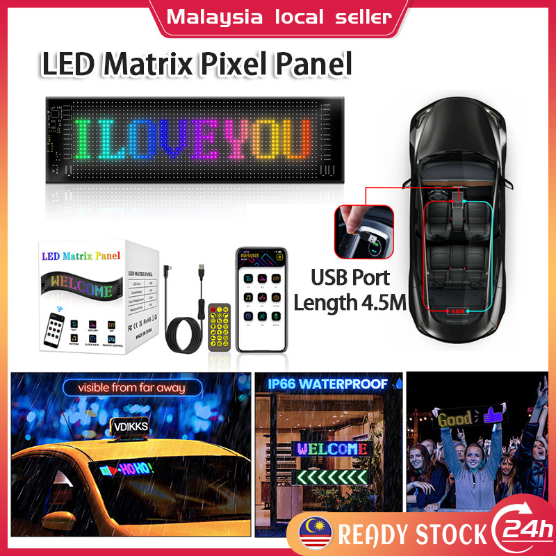 Multilingual APP Programmable DIY LED Car Screen Display with Remote ...