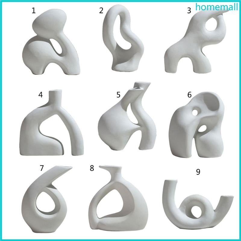HO Nordic Minimalism White Ceramic Vase Abstract Modern Irregular ...