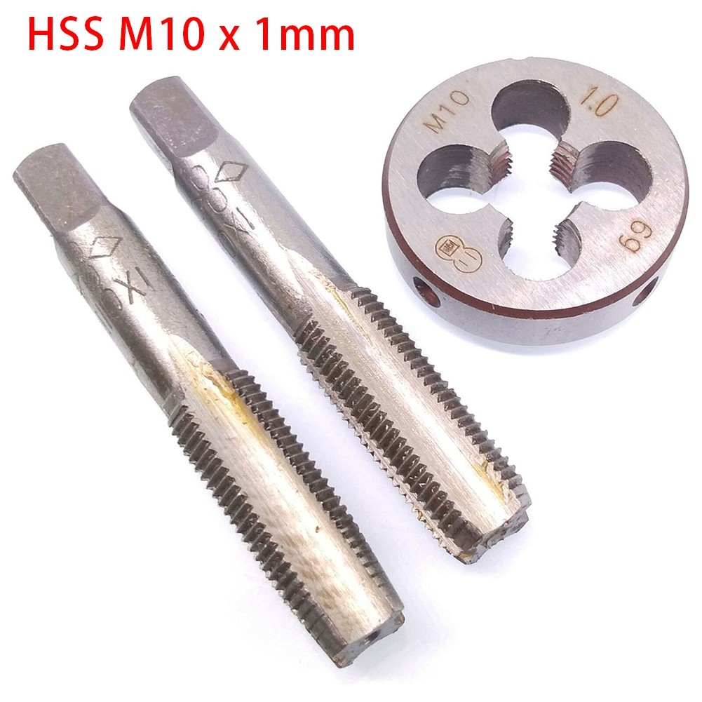 MUY HSS M10 x 1mm Taper & Plug Tap & M10 x 1mm Die Metric Thread Right ...