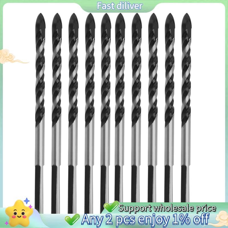 GT-Multipurpose Drill Bits, 10-Piece 6mm Multi-material Drill Bit Set ...