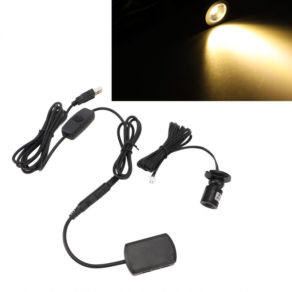 Yekastore Mini LED Spot Lights Jewelry Display Cabinet Light 6.6ft USB ...