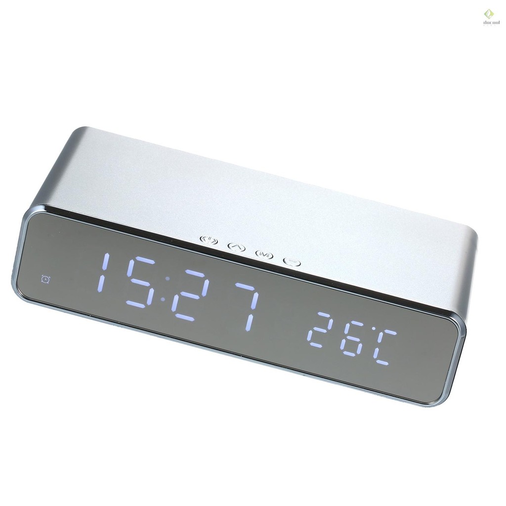 Wireless Charger Desk Clock LED Digital Clock Temperature Meter ...