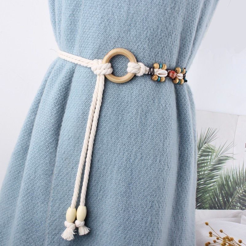 Rope Weaving Women Waist Belt Bohemian Style Female Waist Rope Elegant ...