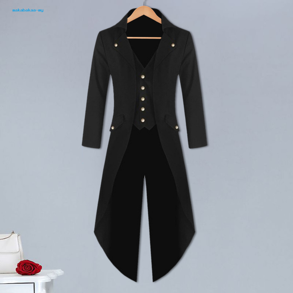 Faux Two-piece Vest Tailcoat Retro Tailcoat Men Tuxedo Coat Men's ...