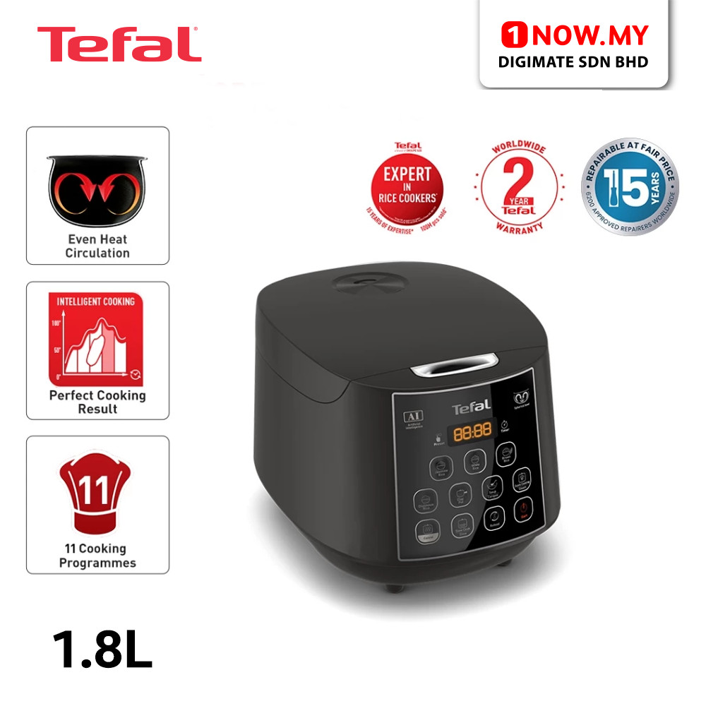 TEFAL 1.8L Easy Rice Fuzzy Plus Logic Rice Cooker RK736B (10 cups) | 11 ...